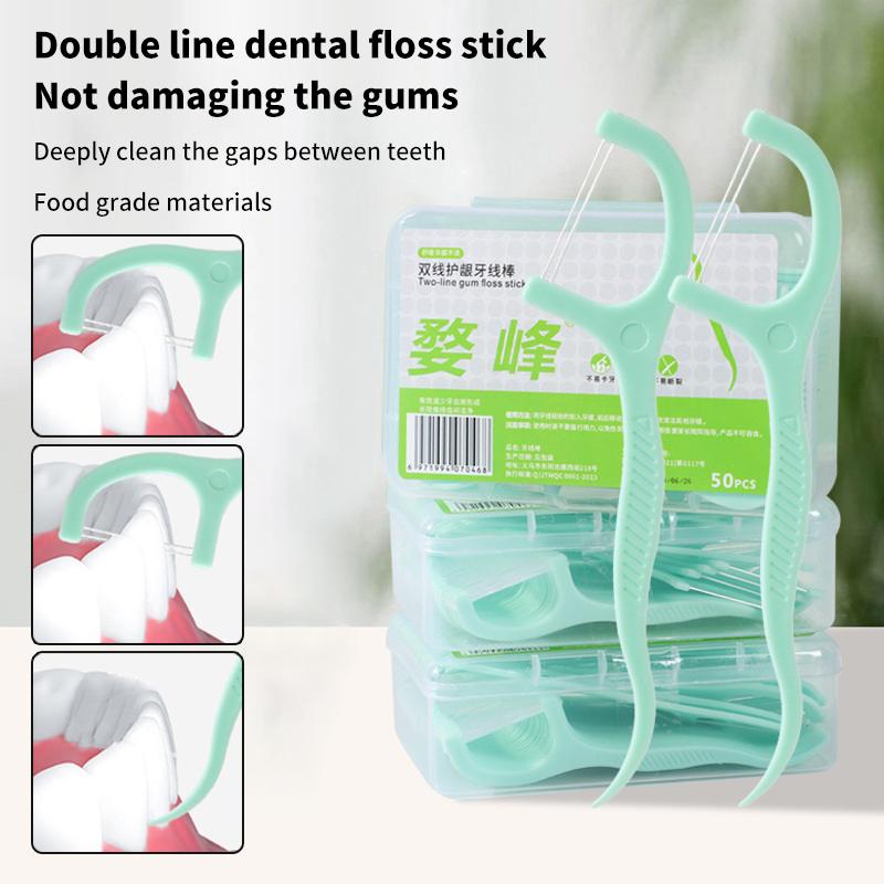 Double Line Floss Mint Disposable Bow Design Portable Oral Cleaning ...