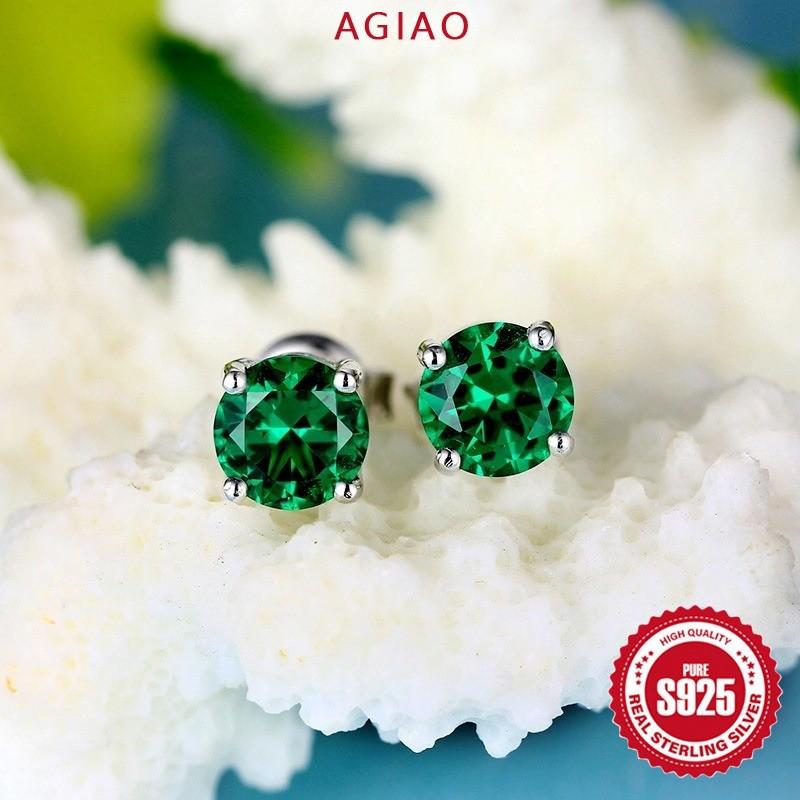 AGIAO Anting Pejantan Zamrud Retro Anting Temperamen Mode Mewah - Shop ...