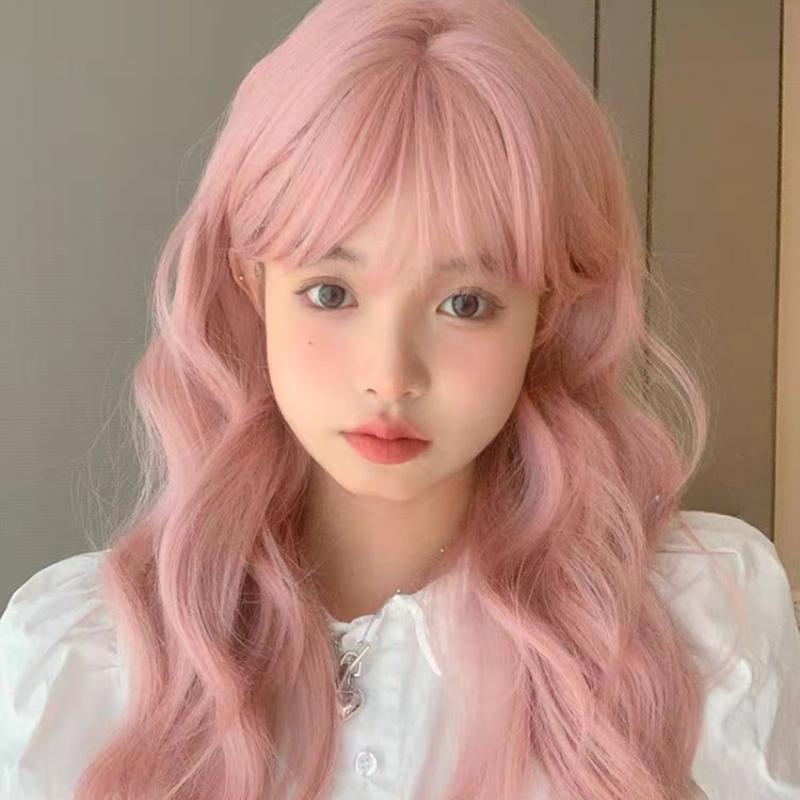 Pink Lolita Wigs Full Head High Temperature Synthetic Hair Long ...