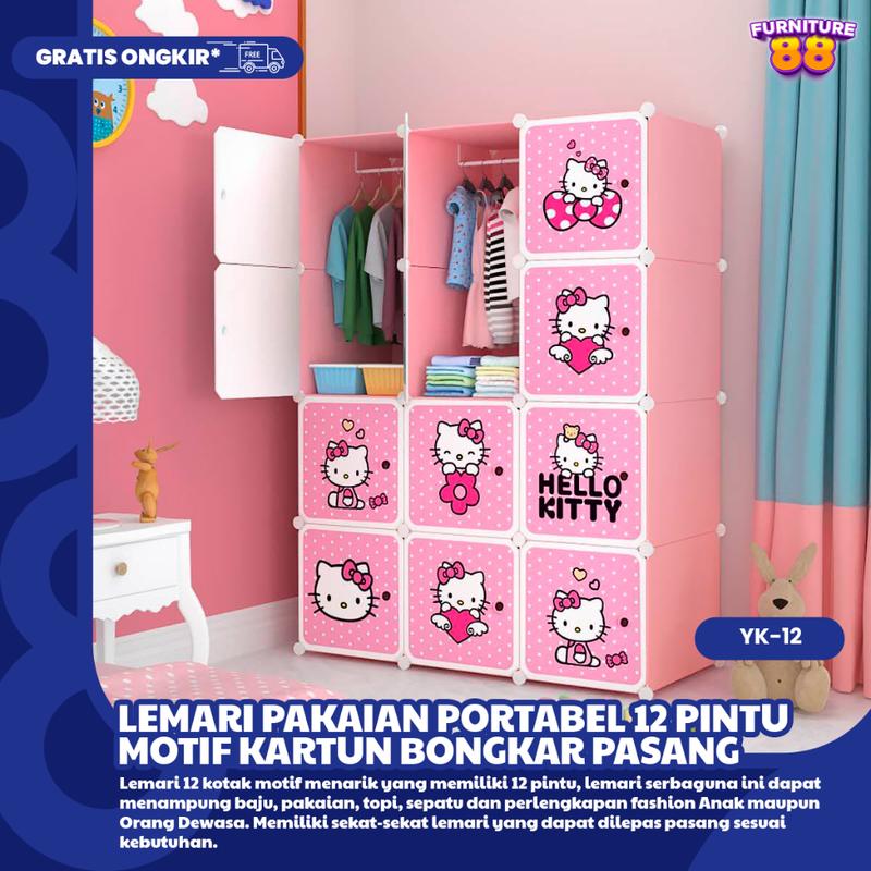 FURNITURE88 Rak Lemari Plastik PVC 12 Pintu Dengan Tutup Rak - Shop ...