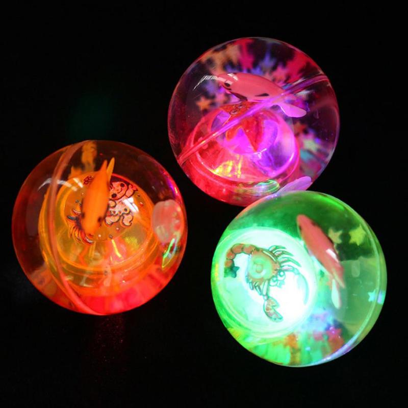 1pc Flashing Luminous Ball Rubber Bouncing Ball Toy Poprygunchik ...