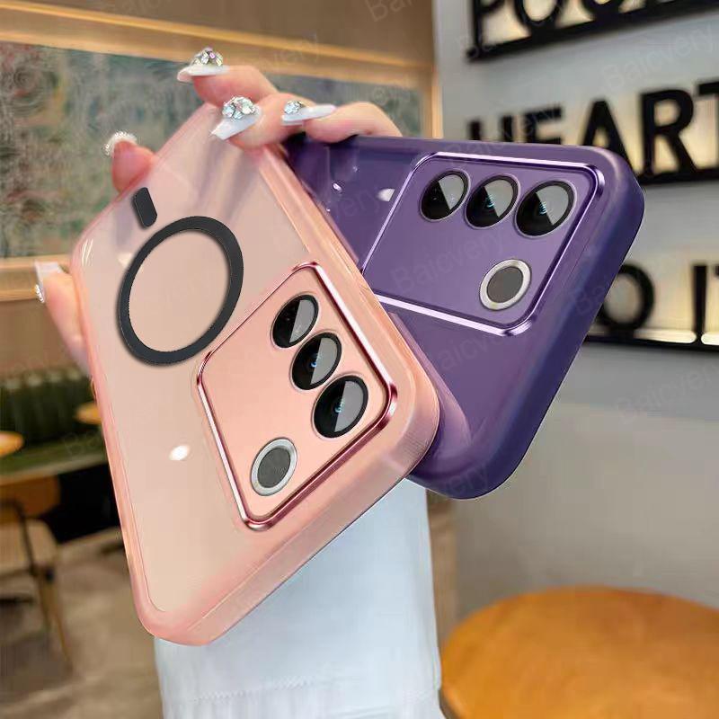 For VIVO Y100 4G 5G V2327 Casing Magnetic Wireless Charging Cover ...