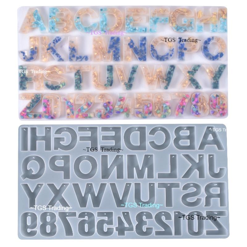 TGS Big Alphabet Silicone Mold With Hole For Resin Keychain - TikTok ...
