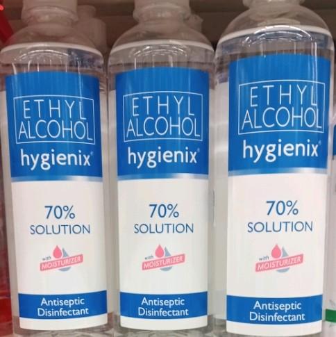 Hygienix 70% Ethyl Alcohol Solution with Moisturizer Anti-Bacterial ...