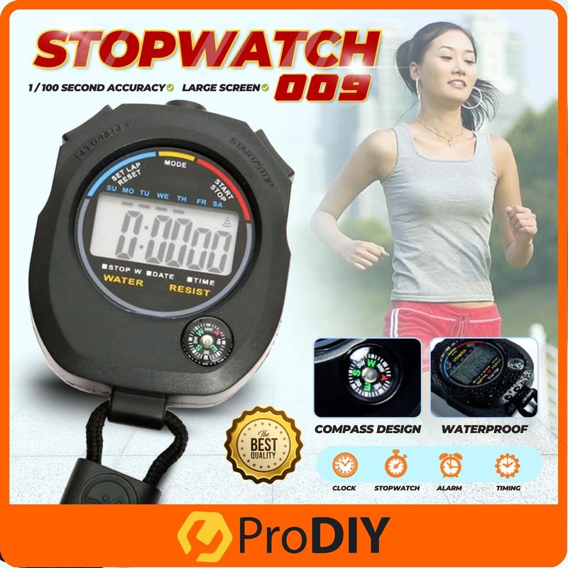 PRODIY 009 Sport Stopwatch Jam Randik Alarm Black - TikTok Shop Malaysia