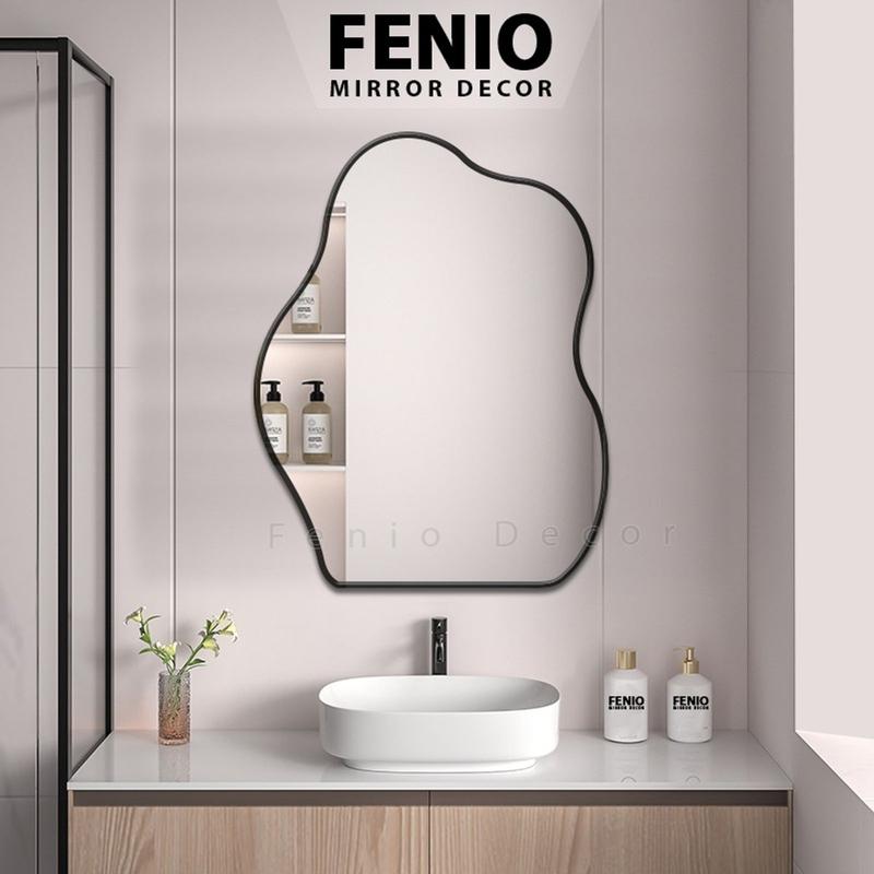 Gương nhà tắm Fenio Decor hình hạt đậu để bàn viền màu đen nâu - TikTok ...