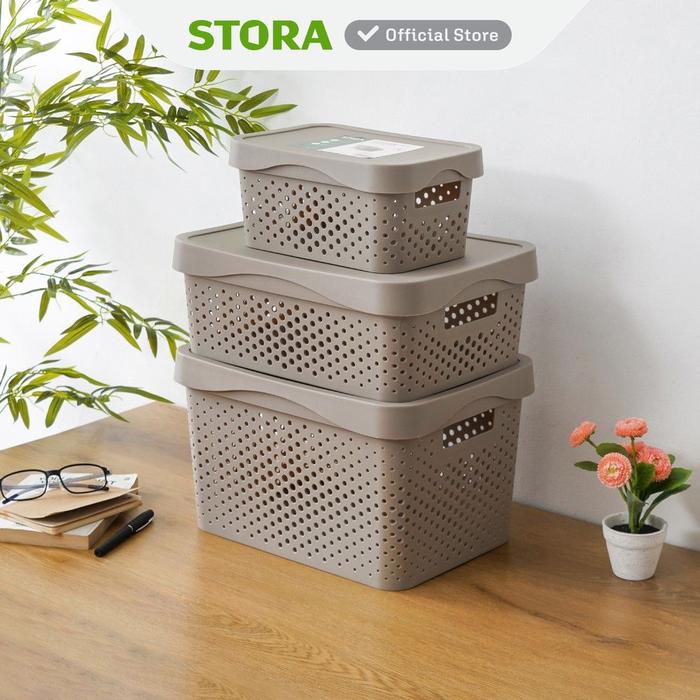 Jual Stora Keranjang Penyimpanan Dengan Tutup - Putih, 12 - Jakarta ...