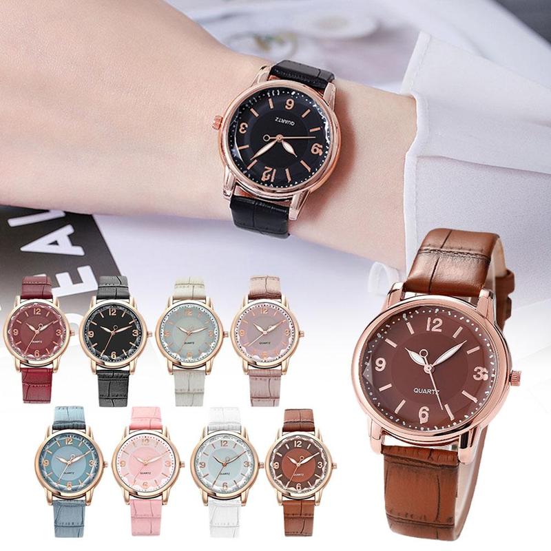 Jam Tangan Kuarza Wanita, Fesyen Baru, Gaya Kasual, Gelang Kulit ...