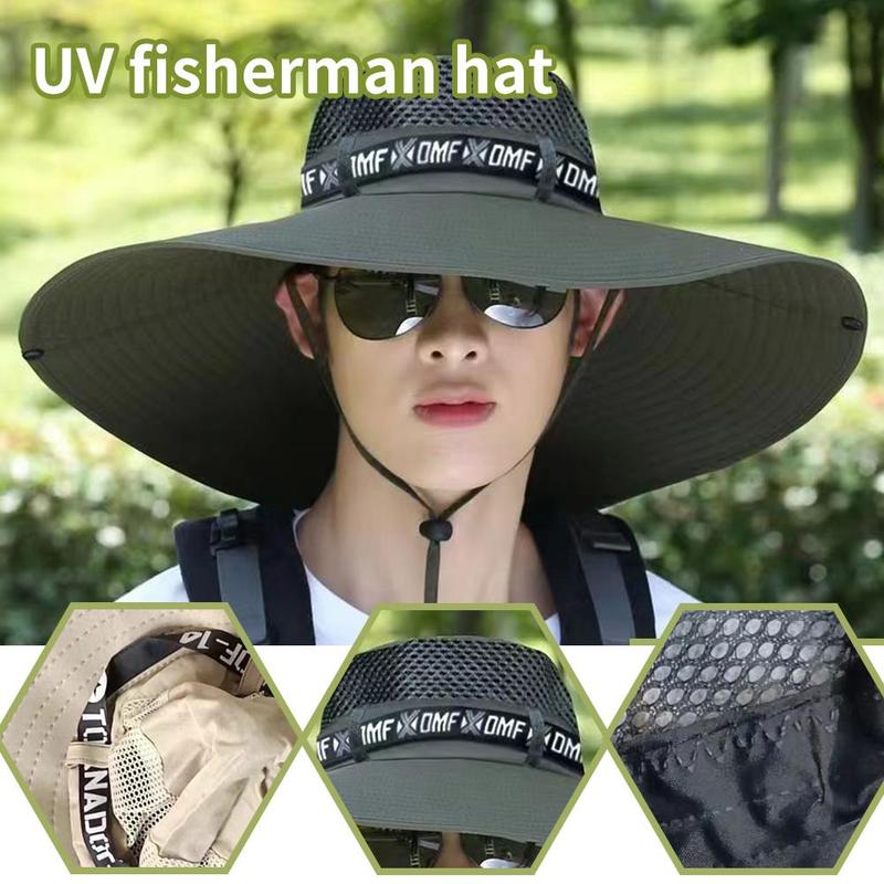 Topi Memancing Musim Panas, Topi Lelaki, Bertepi Besar, Anti-ultraviolet, - TikTok Shop Malaysia