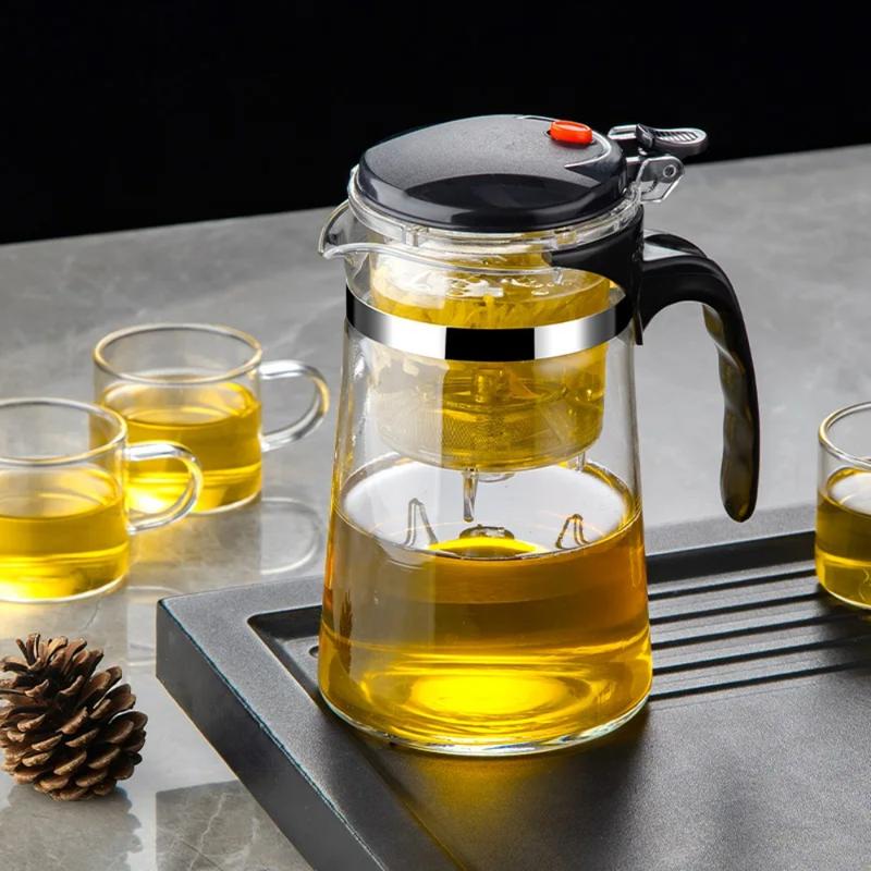 Tea Pot Transparent Tea Filtration Separation Teapot Durable - TikTok ...