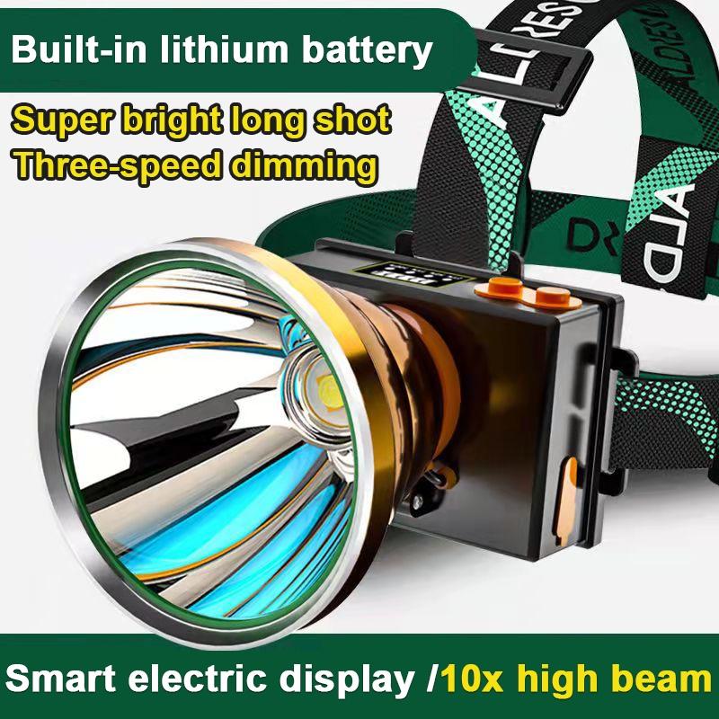 Lampu Depan LED, Boleh dicas semula, Kalis Air, 6000 Lumen, Sangat ...