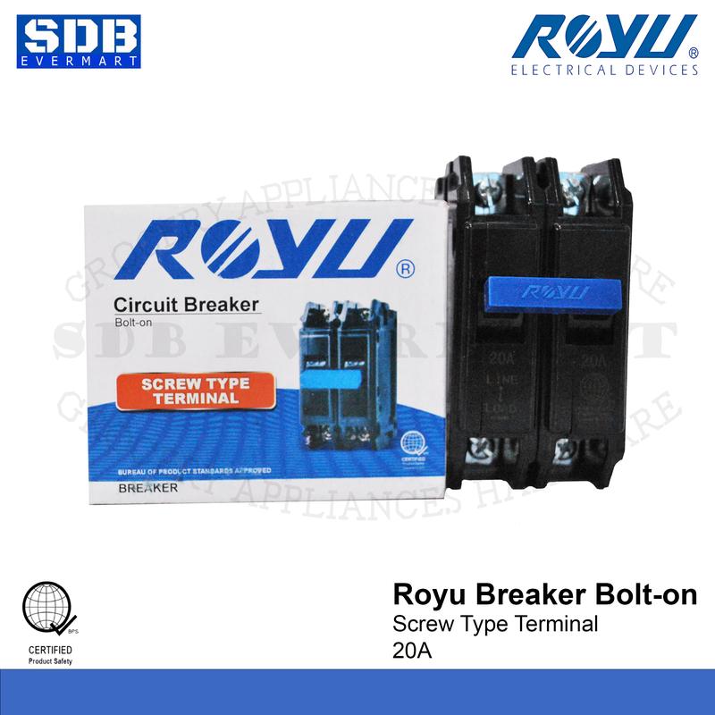 Royu-Circuit Breaker Bolt On Plug in-Screw Type Terminal 20A - TikTok ...