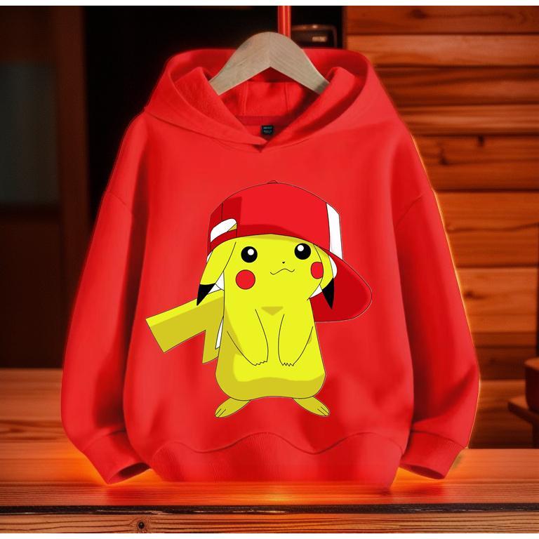 Kawaii Pokemon Clothes Pikachu Children Autumn Hooded Sweate - TikTok ...