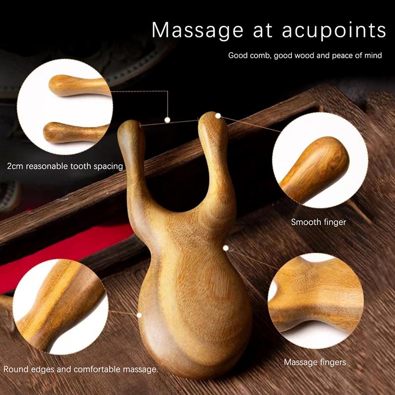 Sandalwood Massage Comb - Frog Nose Massager Nose Lift Massaging Comb ...
