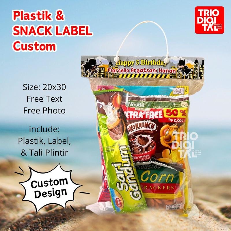 (Isi 9pcs) Label Snack Plastik Custom Ulangtahun | Kemasan Jajan - Shop ...