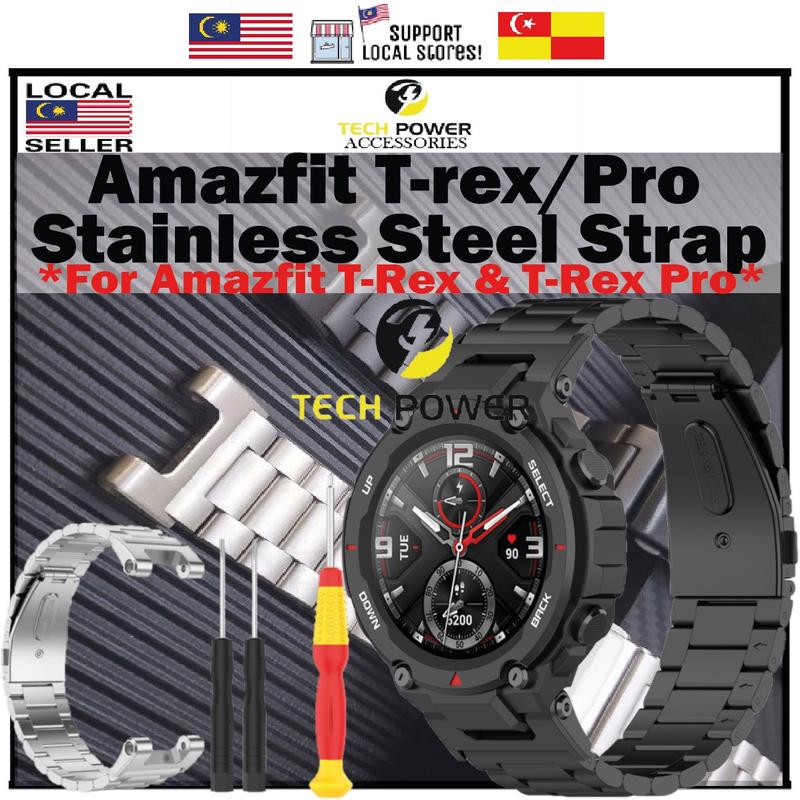 Amazfit T-Rex/T-Rex Pro Solid 3 Nodes Stainless Steel Strap ,Tali ...