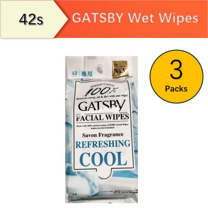 [Bundle of 3] Japan GATSBY Facial Cooling Wet Wipes F Refreshing ...