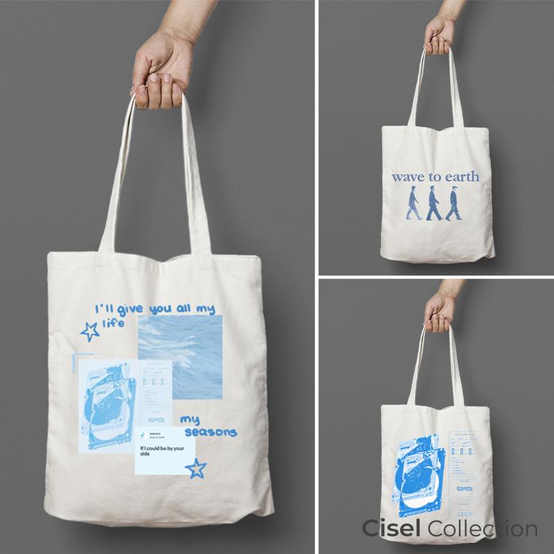 Tote Bag Tas Kanvas Resleting TEBAL Wave to Earth Band Rock Indie ...