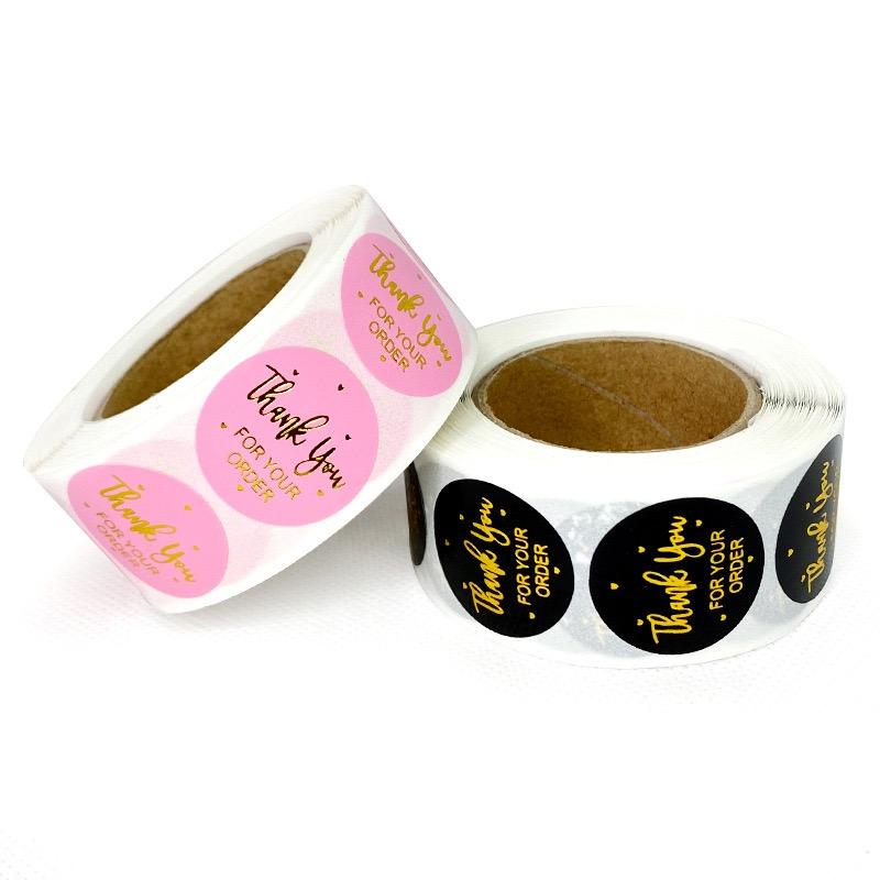 500pcs/roll thank you for order various styles of bronzing stickers ...