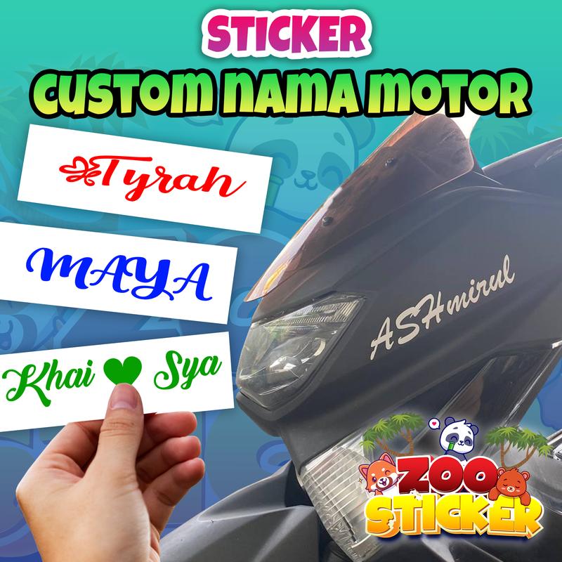 STICKER CUSTOM NAMA MOTOR / SEDERHANA / BESAR - TikTok Shop Malaysia