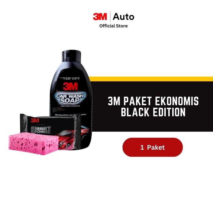 Promo 3M Paket Ekonomis Black Series - Shampo dan Spons Cuci Mobil ...