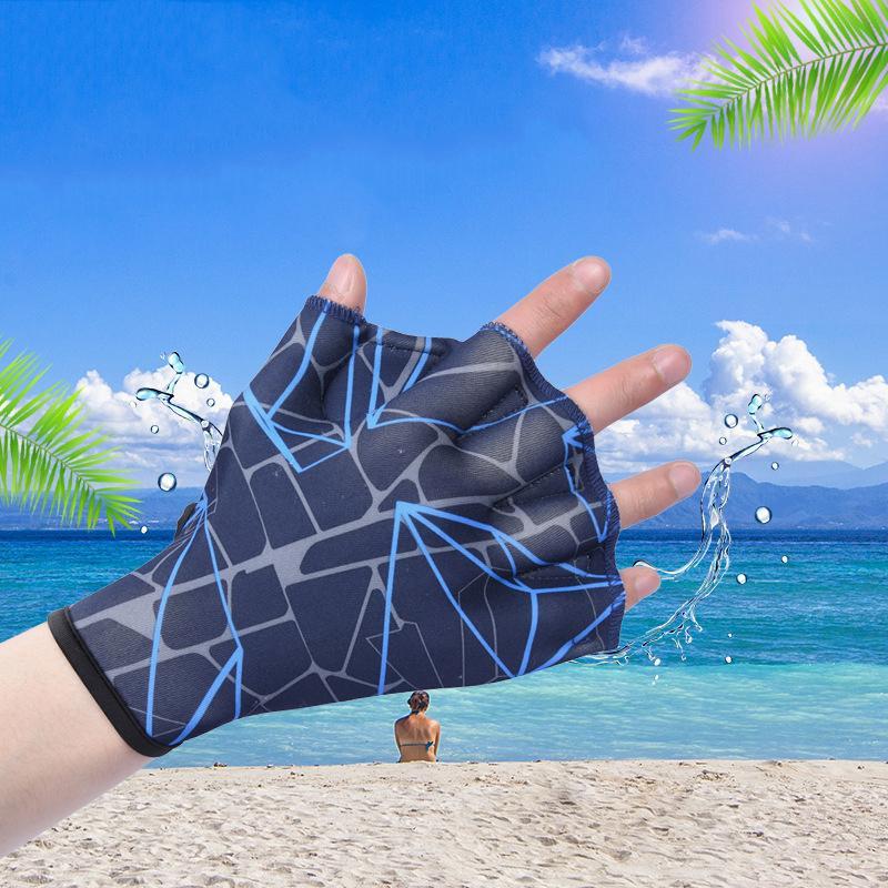 Swimming Webbing Gloves, 1 Pair Water Sports Training Hand Fins ...