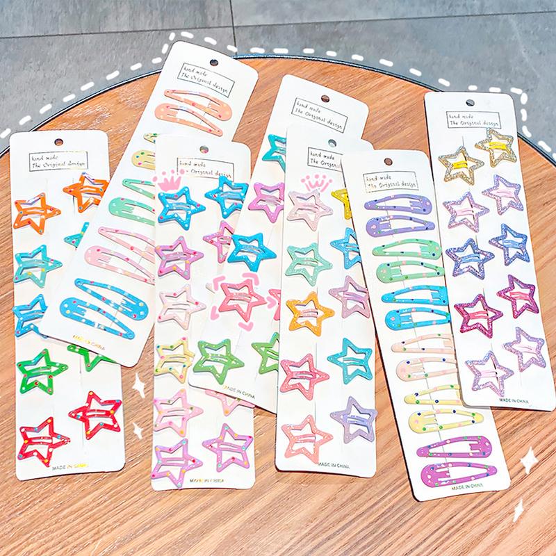 10pcs/set Cute Colorful Star Shape Hair Clips for Girls Children ...
