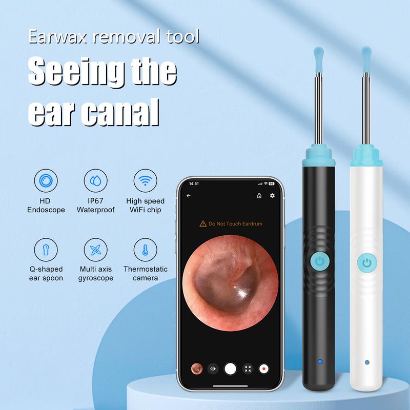 Silicone Ear Hygiene Set, HD Visual Earwax Removal Tool with Camera ...