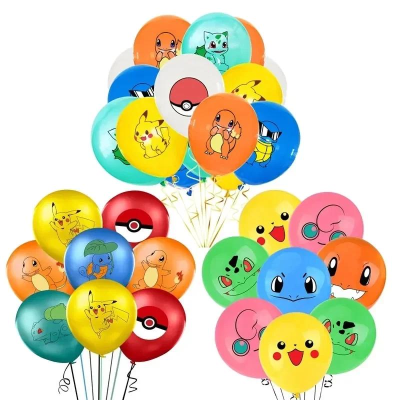 Cartoon Pokemon Pikachu Latex Balloon Set Pikachu Squirtle Charmander ...