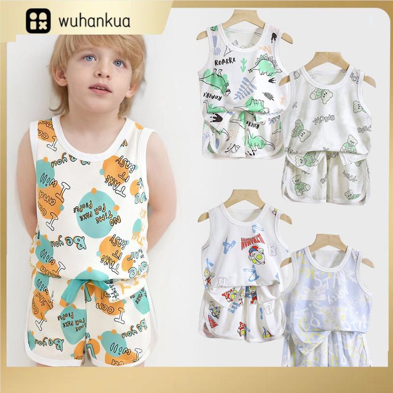 Boy Sando Fashion Shirt + Short Set 2 Peices Breathable Prin - TikTok ...