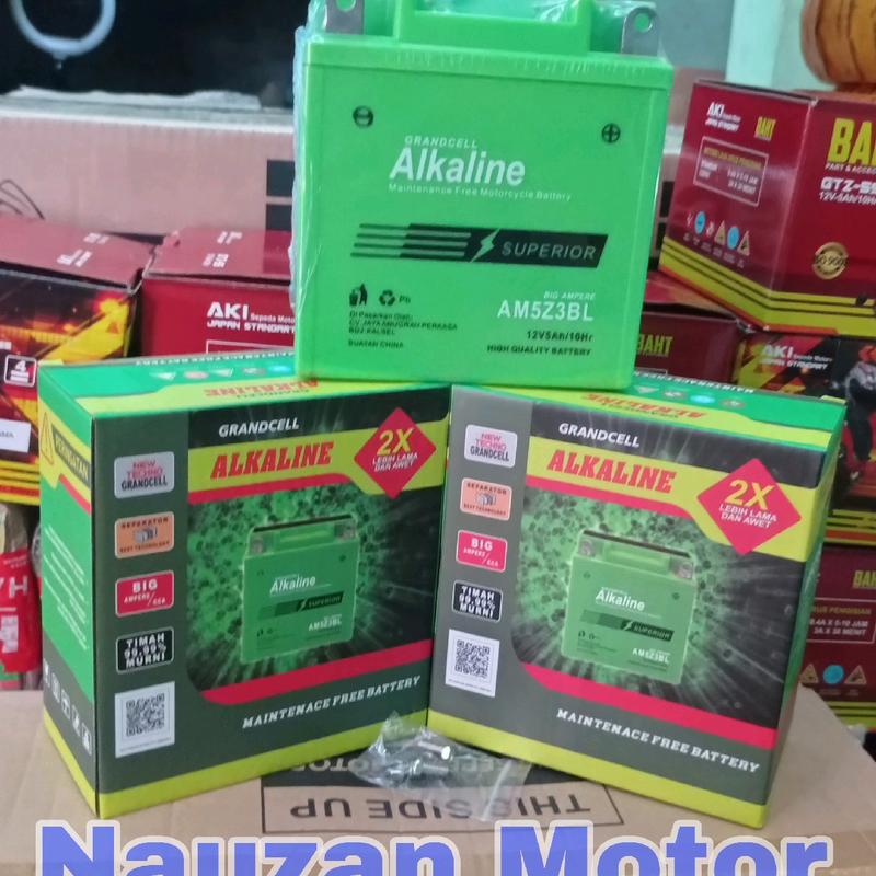 Aki Motor Alkaline AM5Z3BL grandcell Mio Sporty Kering Accessories ...