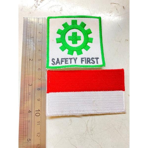 Badge Logo Bendera Merah Putih dan K3 Safety First - Shop | Tokopedia
