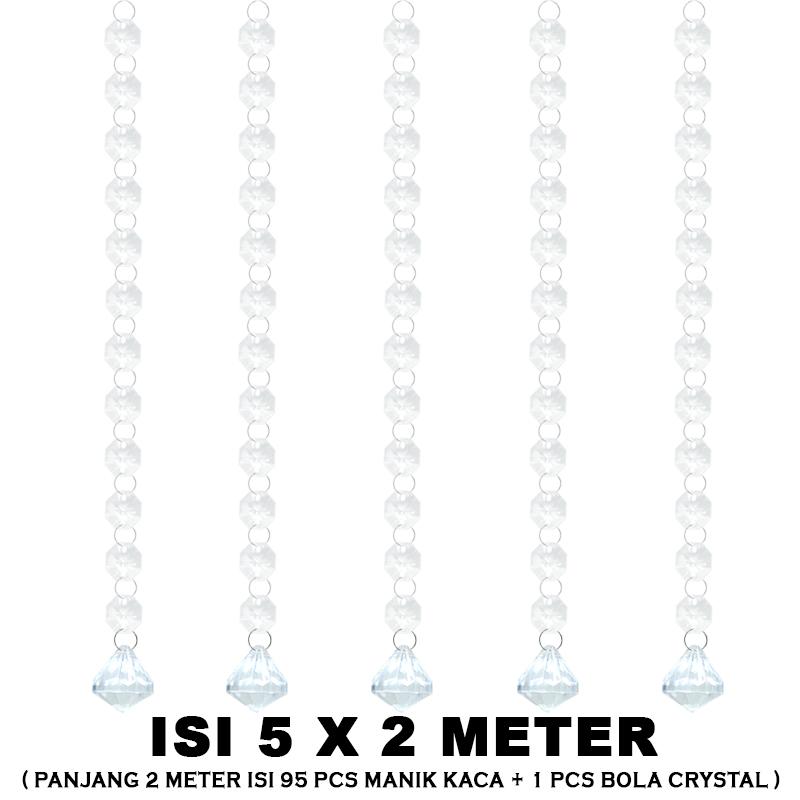 EELIC TMM-P2M ISI 5 PCS HIASAN TIRAI MANIK MANIK CRYSTAL PANJANG - Shop ...
