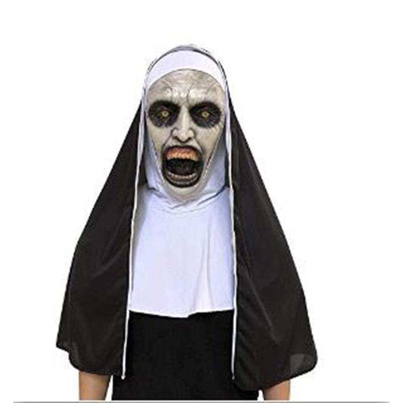 Scary Nun Full Head Latex Mask Horrific Old Woman Nun Mask Cosplay ...