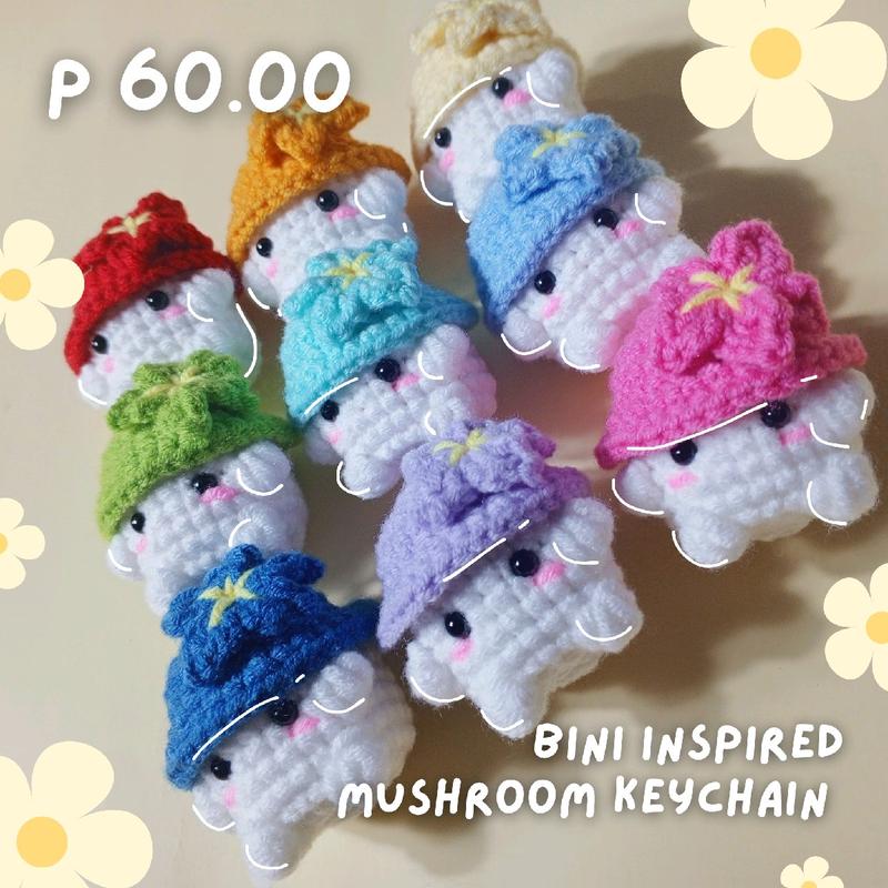 BINI INSPIRED Mushroom Keychain Series 2 | Crochet Keychain - TikTok ...