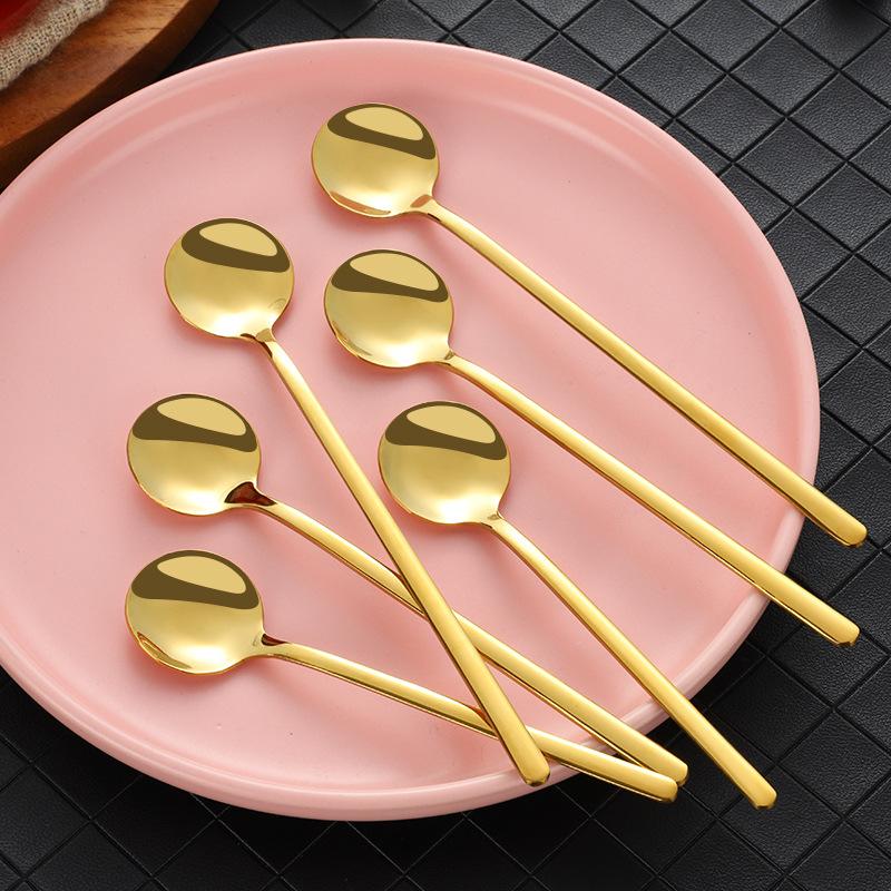 Cute little spoon stainless steel high-value golden coffee spoon ...