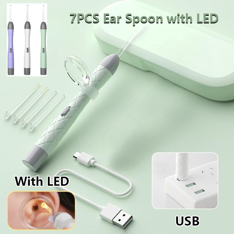 Baby Ear Cleaner Spoon LED Flash Light Child Ears Cleaning Earwax ...