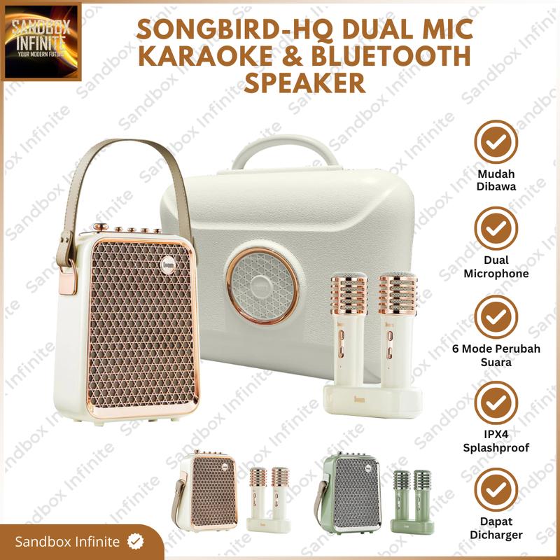 SONGBIRD-HQ 50W DUAL MIC KARAOKE BLUETOOTH SPEAKER I Divoom Speaker ...