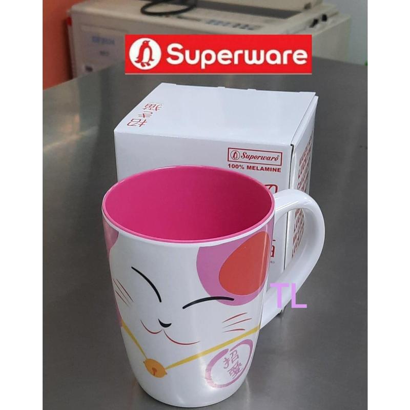 ซุปเปอร์แวร์ถ้วยน้ำมีหู 3 นิ้ว ลายLucky Cat Pink (แก้วโชคดี - TikTok Shop Thailand