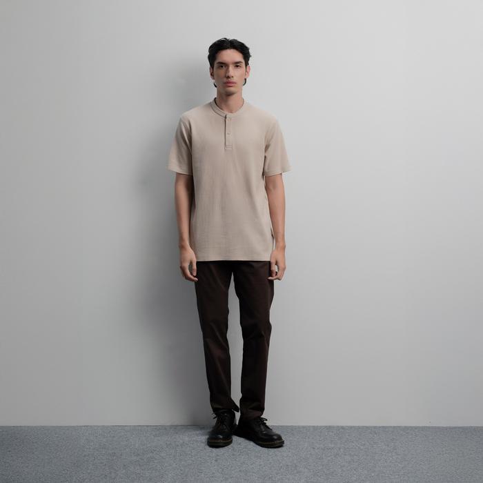 Jual Lee Cooper T-Shirt Henley Buttoned Waffle Cream - XXL - Kota ...