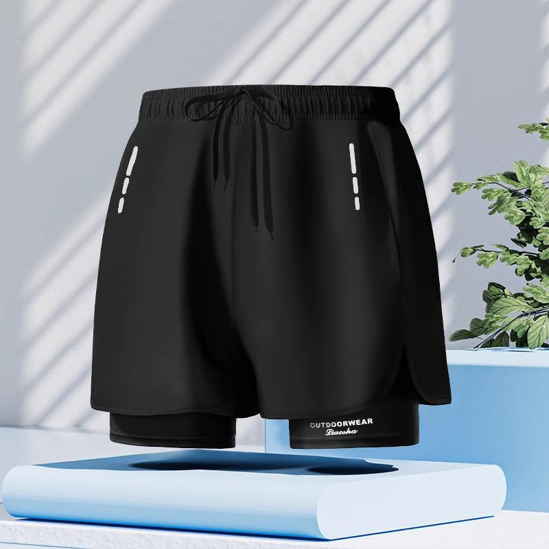 New Double-Layer Men's Swimming Trunks Quick-Drying Breathable - TikTok ...