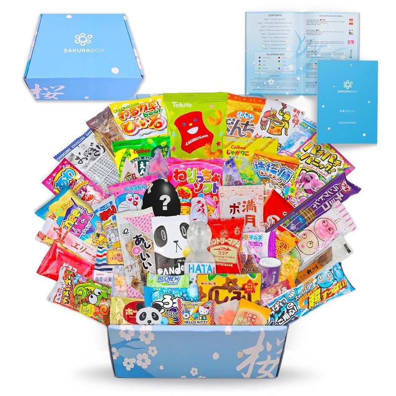 Sakura Box Japanese Candy & Snacks Dagashi Set & Pamphlet 50 Pieces ...