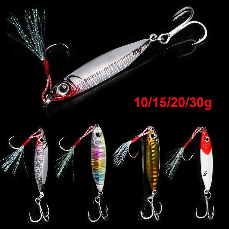 Sinking Bass Hook Colorful Feather Metal Fishing Lures Lead Casting ...