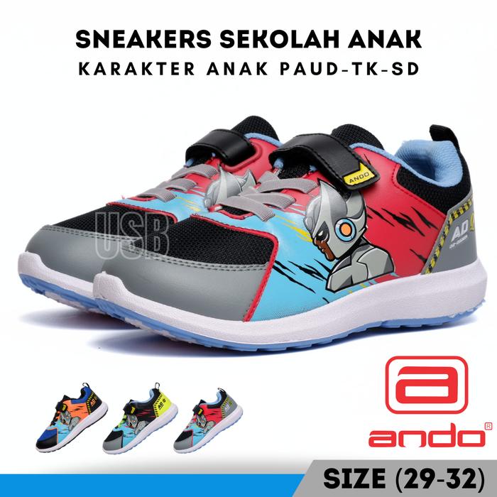 Promo Sepatu Sekolah Anak Laki Laki TK PAUD SD Karakter Ando Supramix ...