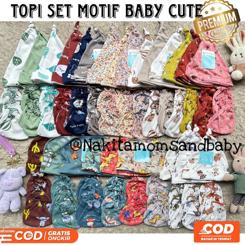 NAKITA Topi Set Bayi SNI Motif BabyCute promo 1.1 Katun PE Double ...