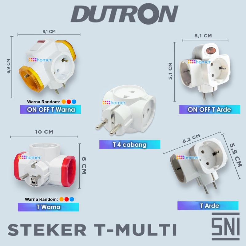 DUTRON Colokan steker T Multi cabang Steker T multi Arde sambungan ...