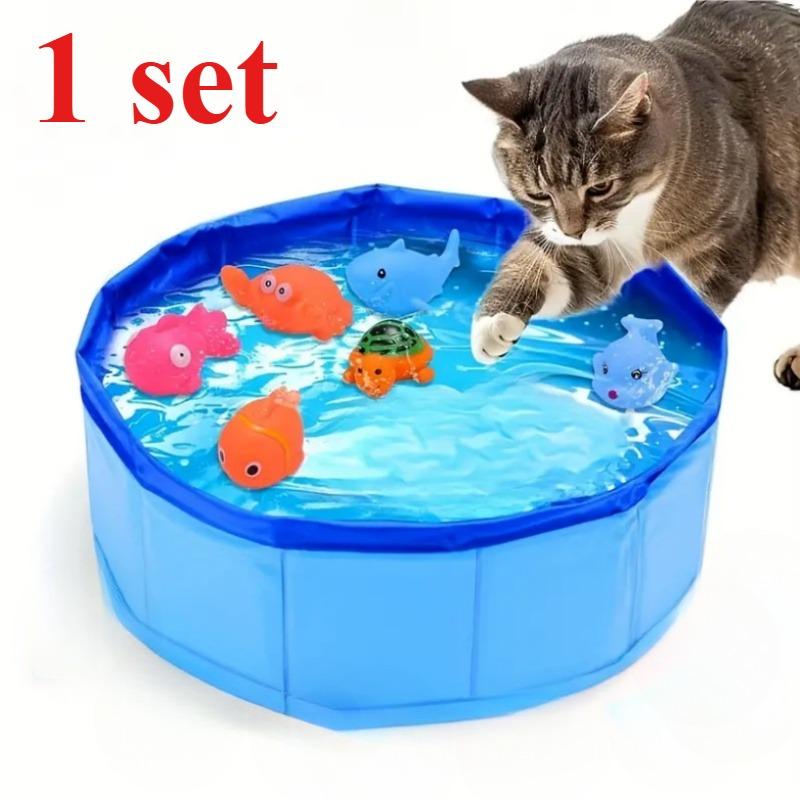 1 Set Cat Pool Toy with Fish-Water Cat Toys, Portable Cat Pool - TikTok ...