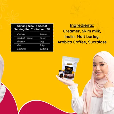 Daifi Kopi (Delysh) [15 sachet] Sedap Tanpa Tambahan Gula Putih, Rendah ...