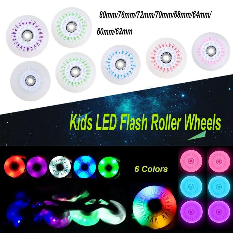 4pcs LED 60mm 62mm 90A Flash Wheel 80mm 76mm 72mm Roller Wheels ...