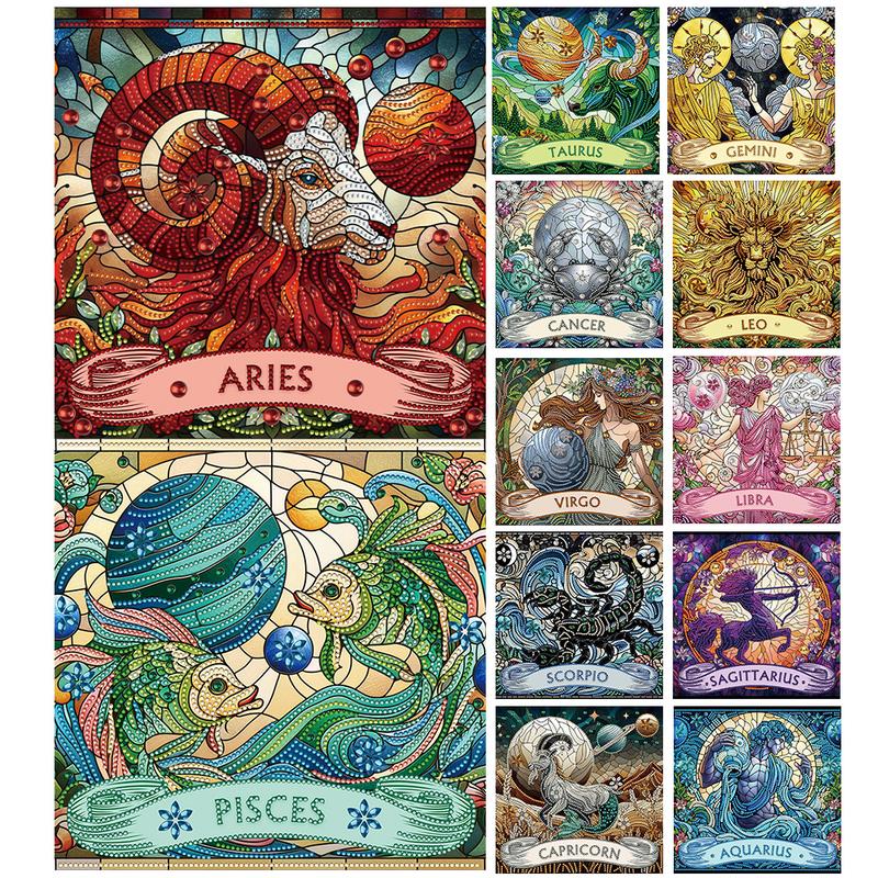 5D DIY Partial Special Shaped Drill Diamond Painting Kit Zodiac ...